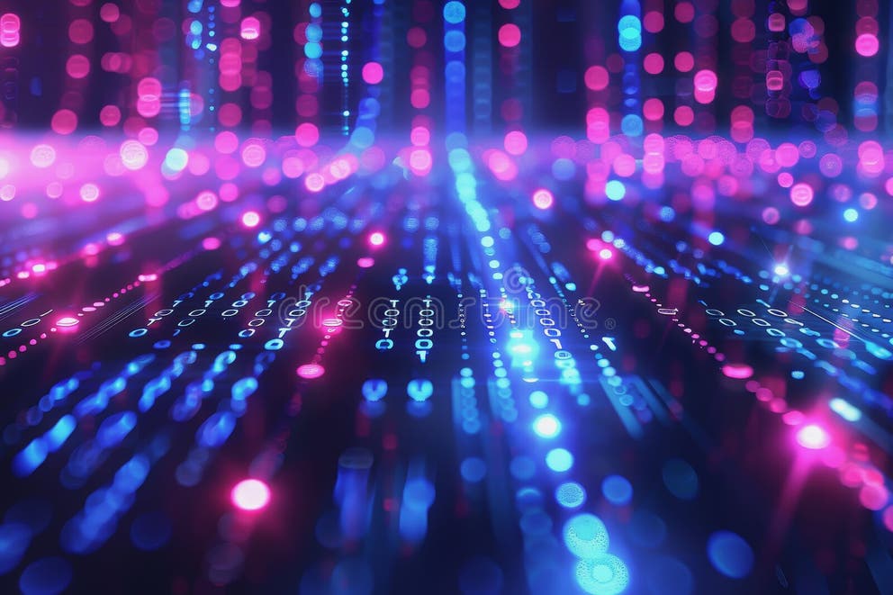 Digital Data Stream Background With Binary Code The Flow Information Of