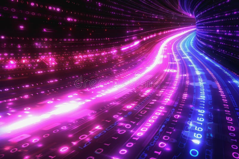 Digital Data Stream Background With Binary Code The Flow Information Of