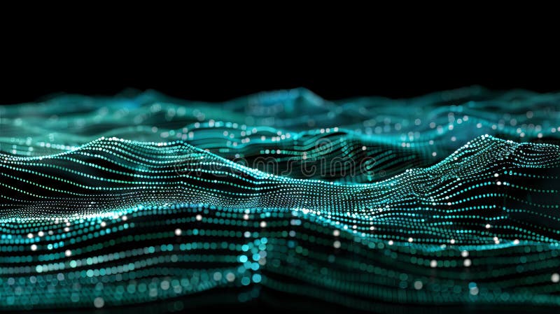 Digital Data Stream Background - Futuristic Tech Waves Stock ...