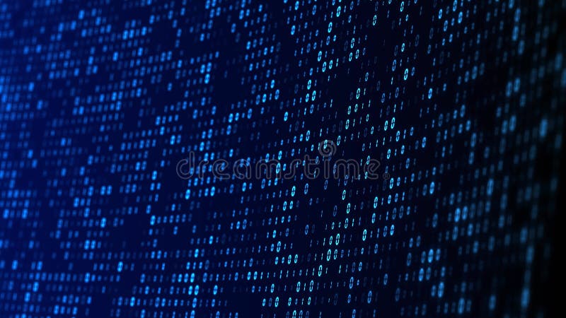 Digital Data Stream Binary Code Matrix Loop Background with Numbers Moving on Screen. Stock ...
