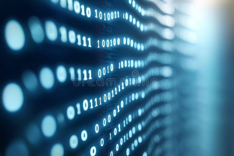 Digital Data Stream Binary Code Technology Background Abstract Network Stock Illustration ...