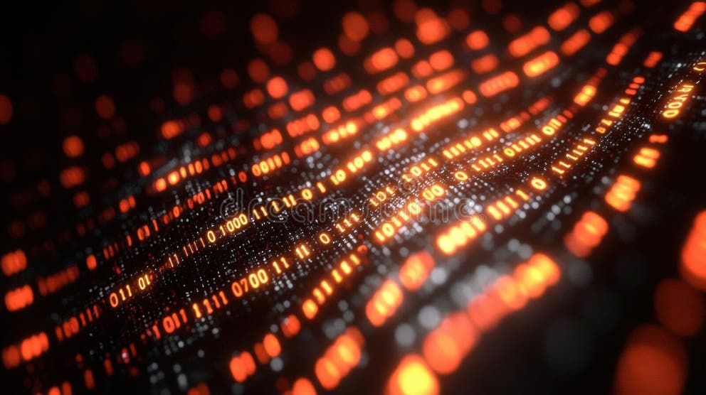 Digital Data Stream, Binary Code Stock Photo - Image of breach, deep ...