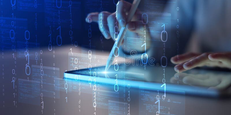 Digital Data Stream and Binary Code Visualization on Virtual Interface ...