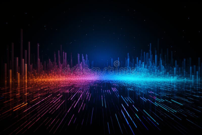 Digital Data Stream on a Dark Background Stock Illustration ...