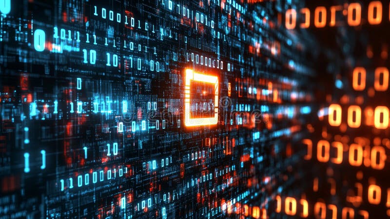 Digital Data Stream - a Deep Dive into the Binary Code - Close-Up ...