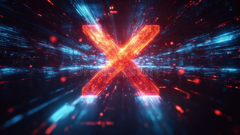 Digital X Data Stream Failure. AI Generated Stock Illustration ...