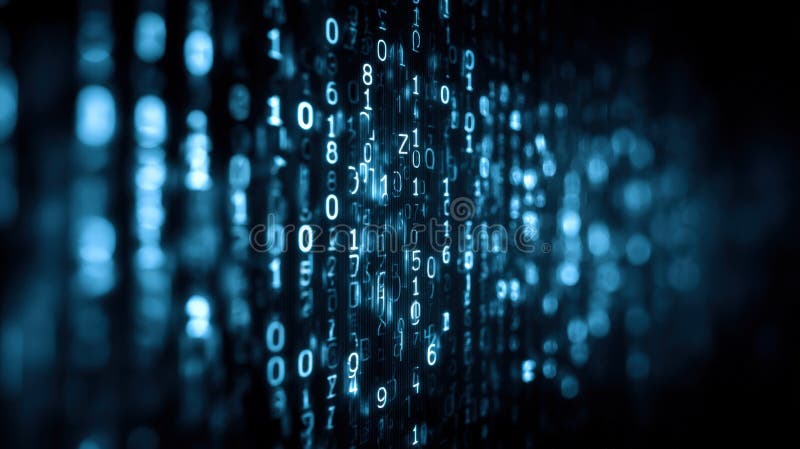 Generative AI Digital Data Stream Background with Binary Code and Technology Concept Business ...