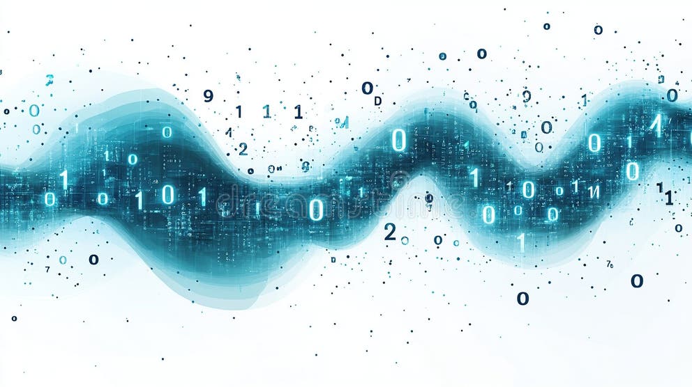 Digital Data Stream Flowing Abstract Background Binary Code Technology Concept Stock Image