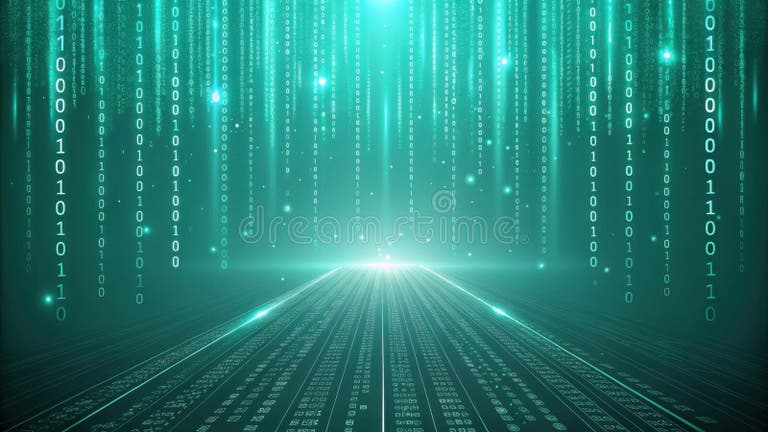 Digital Data Stream Flowing Down on Futuristic Road, Representing Big ...