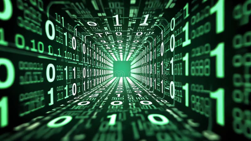 Digital Data Stream Flowing through a Tunnel Made of Binary Code Stock Footage - Video of ...