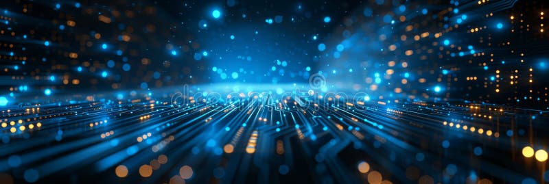 Digital Data Stream in Futuristic Artwork with Glowing Lights and ...