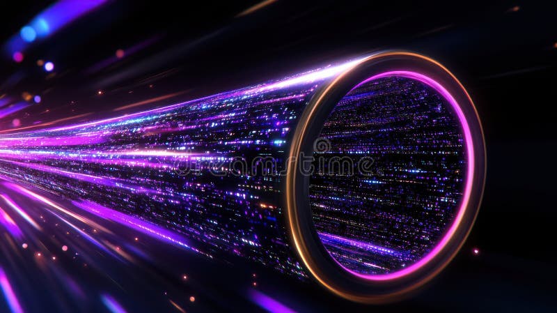 Digital Data Stream: Futuristic Motion of Big Data Flowing through ...