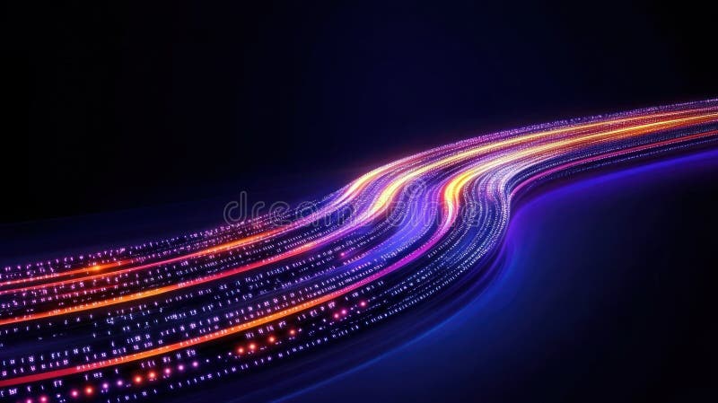 Digital Data Stream: Futuristic Motion of Big Data Flowing through ...