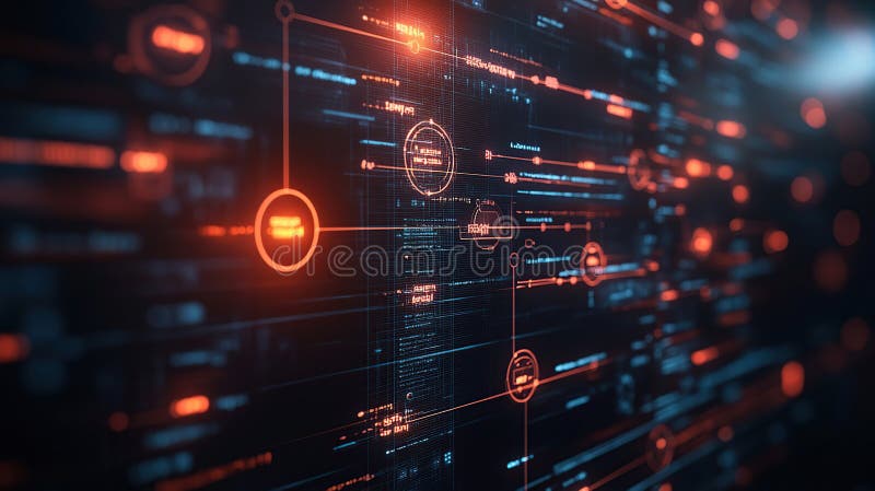 Digital Data Stream A Futuristic Network Visualization Stock Illustration Illustration Of