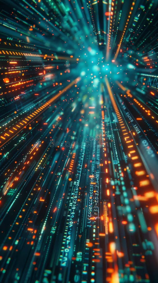 Digital Data Stream with Neon Lights, Technological Concept Stock Image ... Digital Data Stream with Neon Lights, Technological Concept Stock Image ...