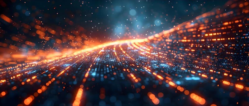 Digital Data Stream - the Pulse of Future Tech. Concept Artificial ...