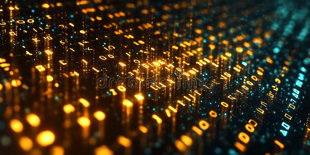 Digital Data Stream Technology Background Futuristic Binary Code Visualization Abstract ...