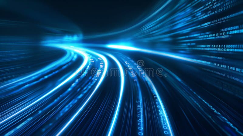 Digital Data Streams in Blue Stock Photo - Image of light, innovation: 322274750