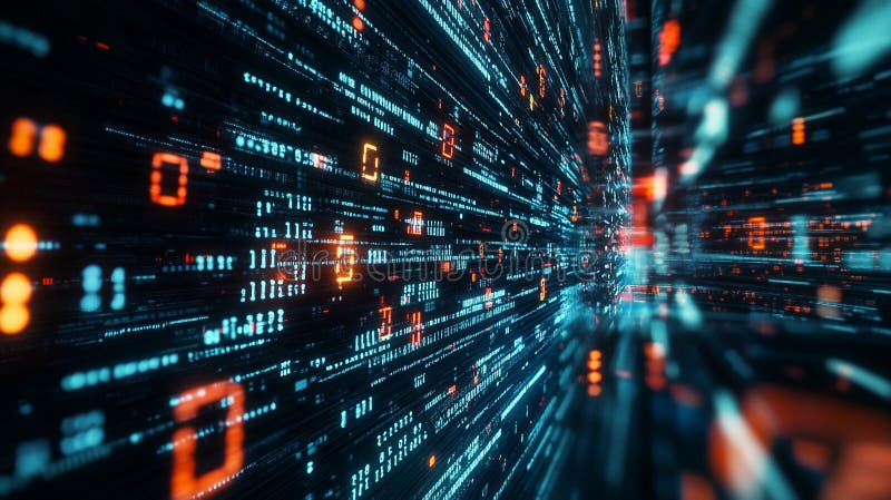 Digital Data Streams Create a Vibrant Visual of Technology and ...