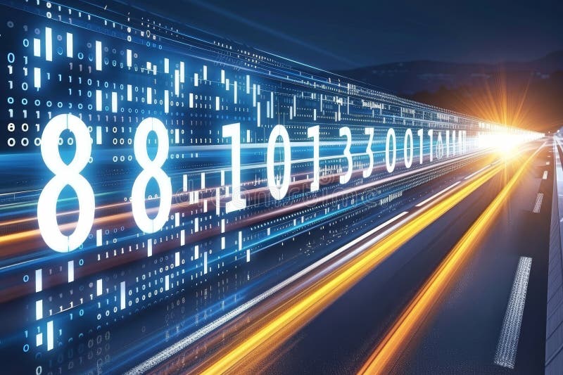 Digital Data Streams Flow Dynamically Along a Futuristic Highway at ... Digital Data Streams Flow Dynamically Along a Futuristic Highway at ...