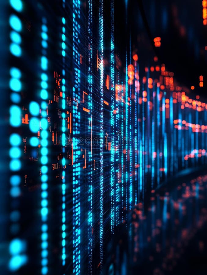 Digital Data Streams In A Virtual Environment Representing Data Flow Information Processing And