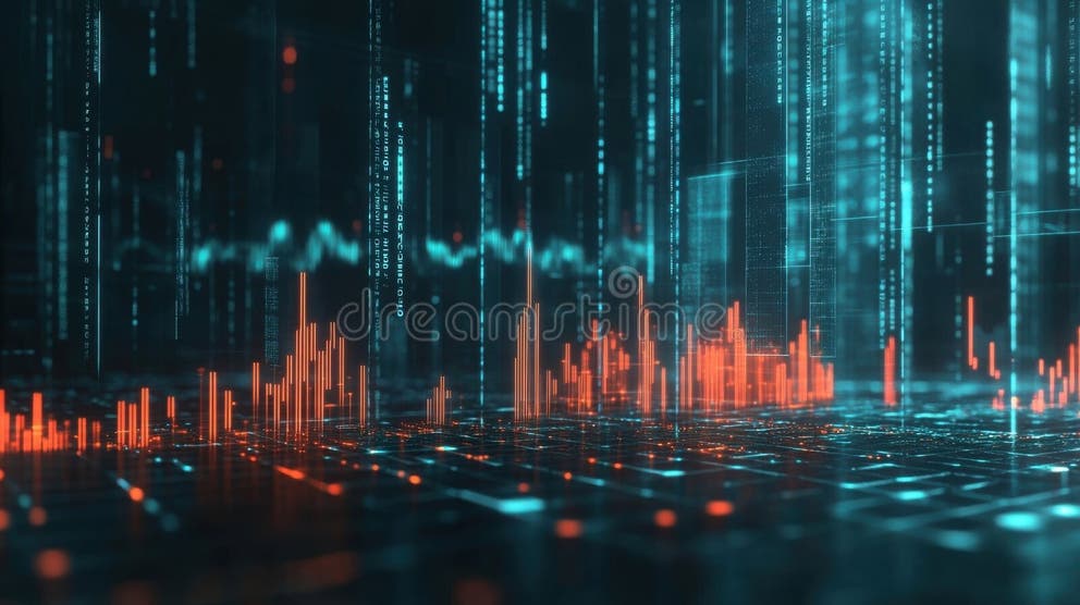 Digital Data Streams and Visualizations. AI Generated Stock Illustration - Illustration of ...