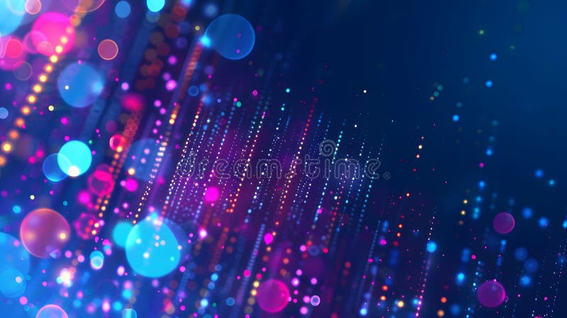 Abstract Digital Data Technology Background with Neon Glowing Lights ...