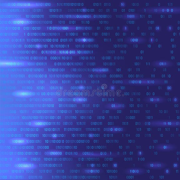 Digital Data Technology Concept. Blue Binary Data Software Programming Code Texture. Random ...