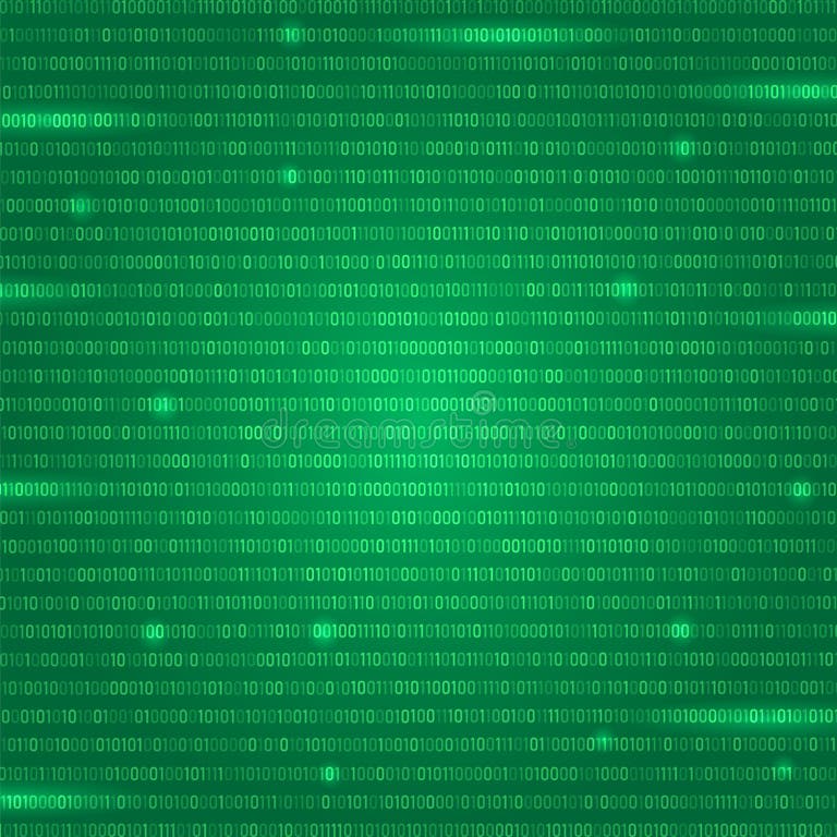 Digital Data Technology Concept. Green Binary Data Software Programming Code Texture. Random ...