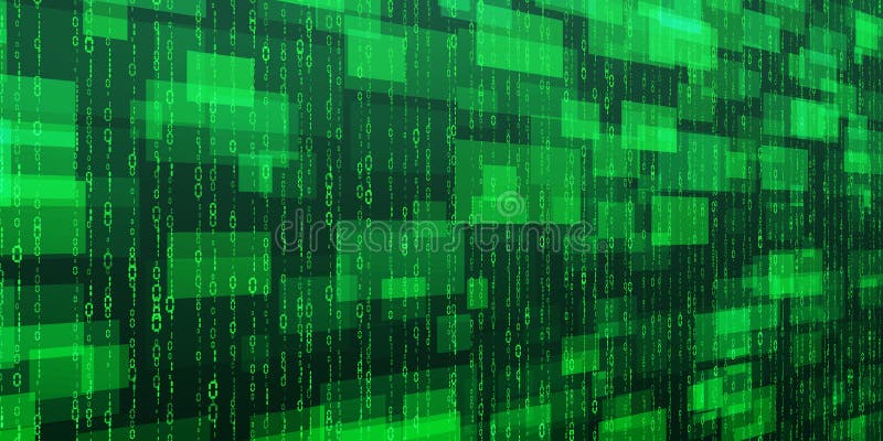 Digital Data Technology Concept. Green Futuristic Cyberspace Stock ...