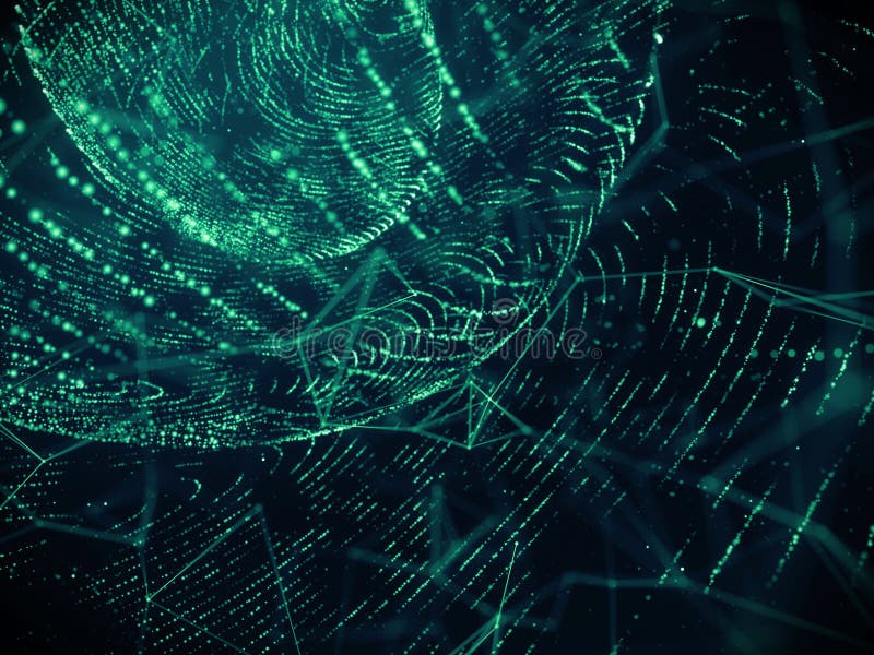 Digital Data Technology with Particles Grid Flow Network Connection ...