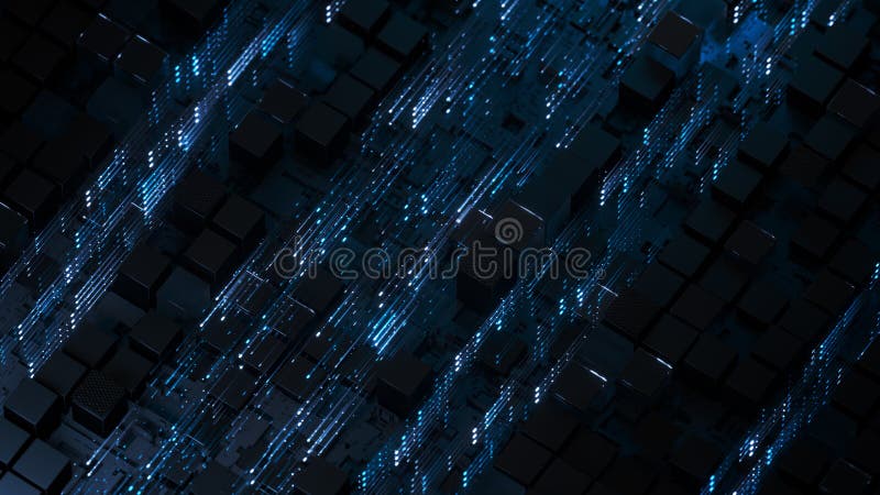 Digital Data Technology Visualization 3D Rendering Stock Illustration ...