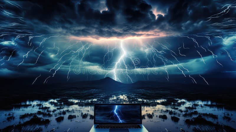 Digital data tsunami stock illustration. Illustration of brewing ...