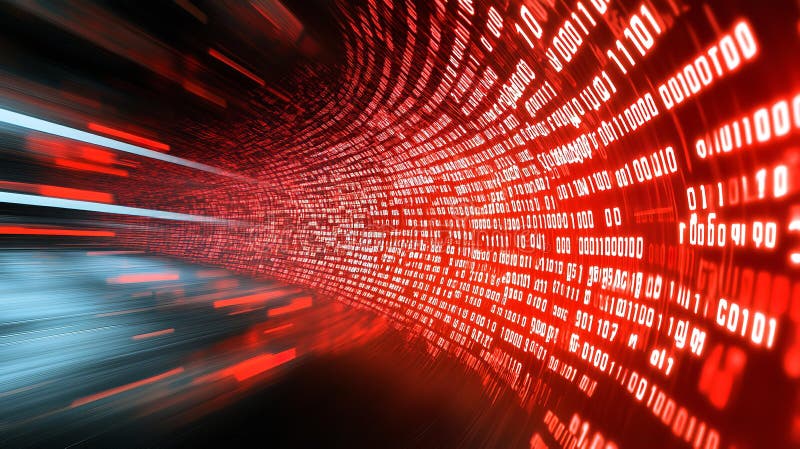 Digital Data Tunnel Abstract Visualisation, Background with Vibrant ...