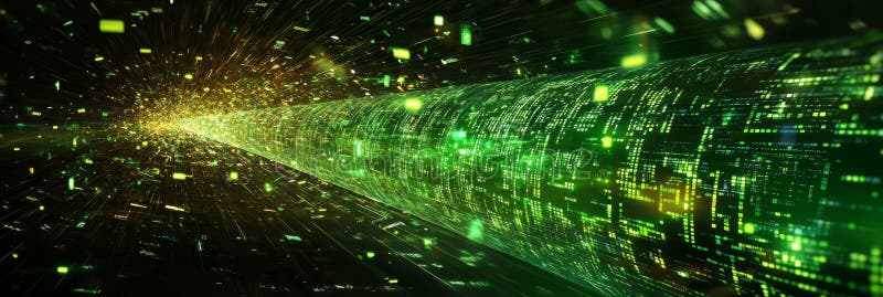 Digital Data Tunnel, Blurred Motion of Fast Speed Transfer, Big Data and Technology Concept ...