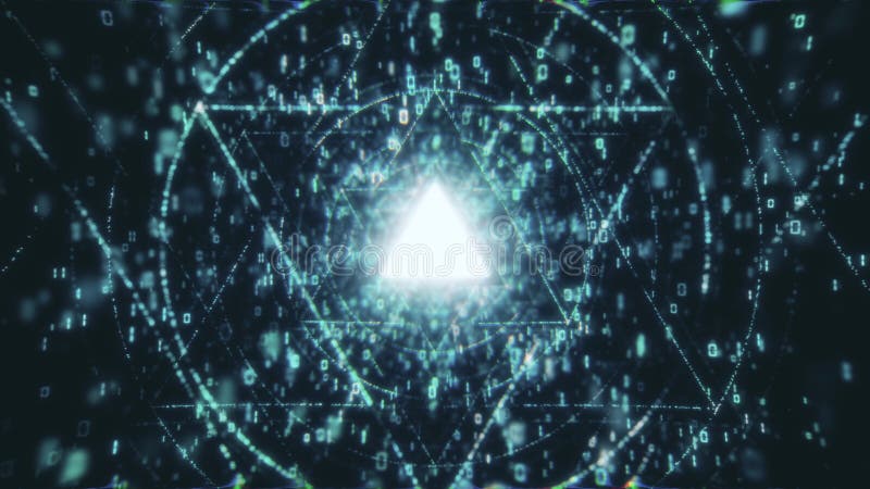 Digital Data Tunnel Journey. Loopable Matrix Core Tunnel of Binar ...