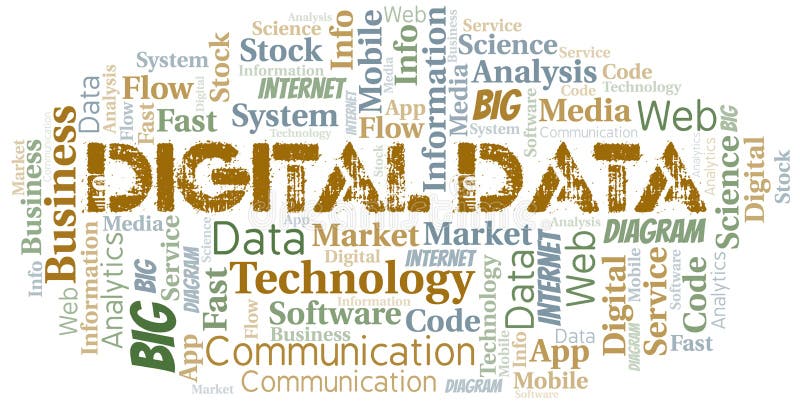 Digital Data Vector Word Cloud, Made with Text only. Stock Vector ...