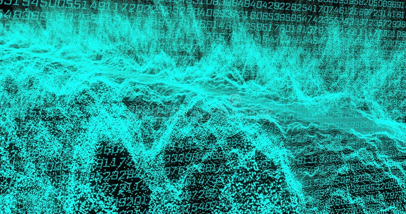 Digital Data Visualization With Binary Code And Wave Patterns 7002