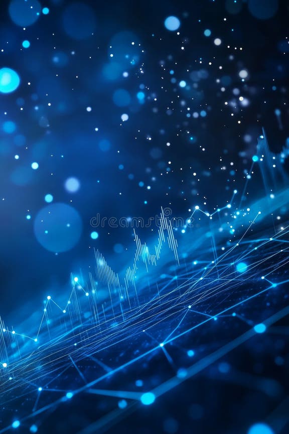 Digital Data Visualization with Blue Abstract Network Graphs Stock ...