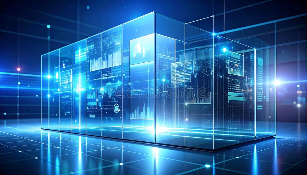 Digital Data Visualization Event Virtual Workspace Interactive Graphs Futuristic Overview ...