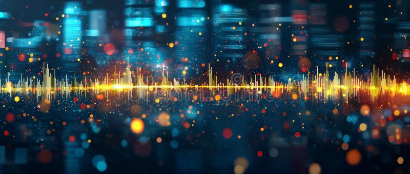 Digital Data Visualization with Glowing Financial Charts Graphs and ...