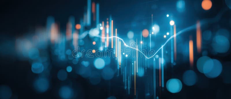 The Digital Data Visualization with Glowing Graphs and Modern Elements AI Generated Image Stock ...