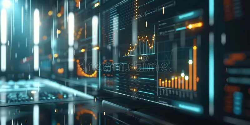 Computer Screen Data Code Created Generative Artificial Intelligence ...