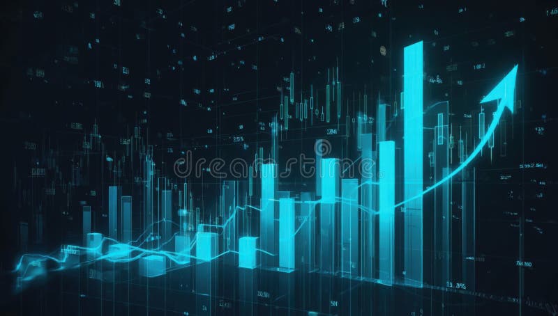 Digital Data Visualization Showing Growth Trends in Analytics Stock ...