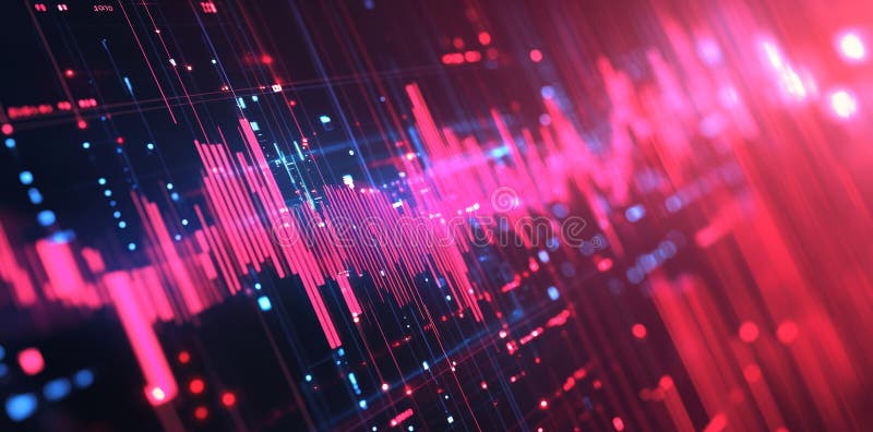 Digital Data is Visualized To Showcase Fluctuating Trends in Market ...