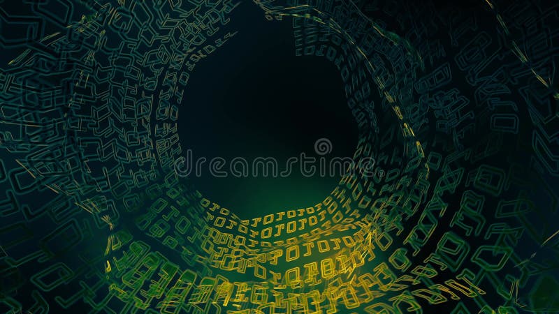 Digital Data in Vortex Wormhole Stock Video - Video of eerie, cloud ...