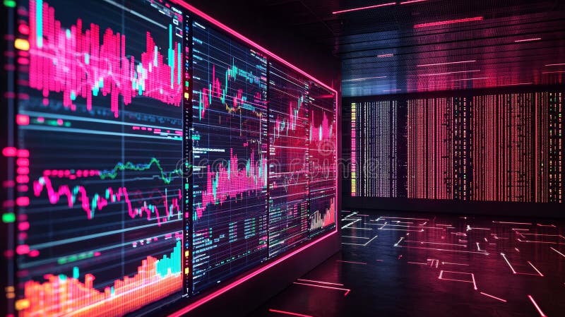 Digital Data Wall stock illustration. Illustration of glowing - 335079375