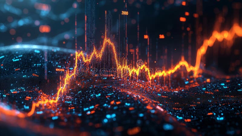 Digital Data Waves stock illustration. Illustration of finance - 335079382