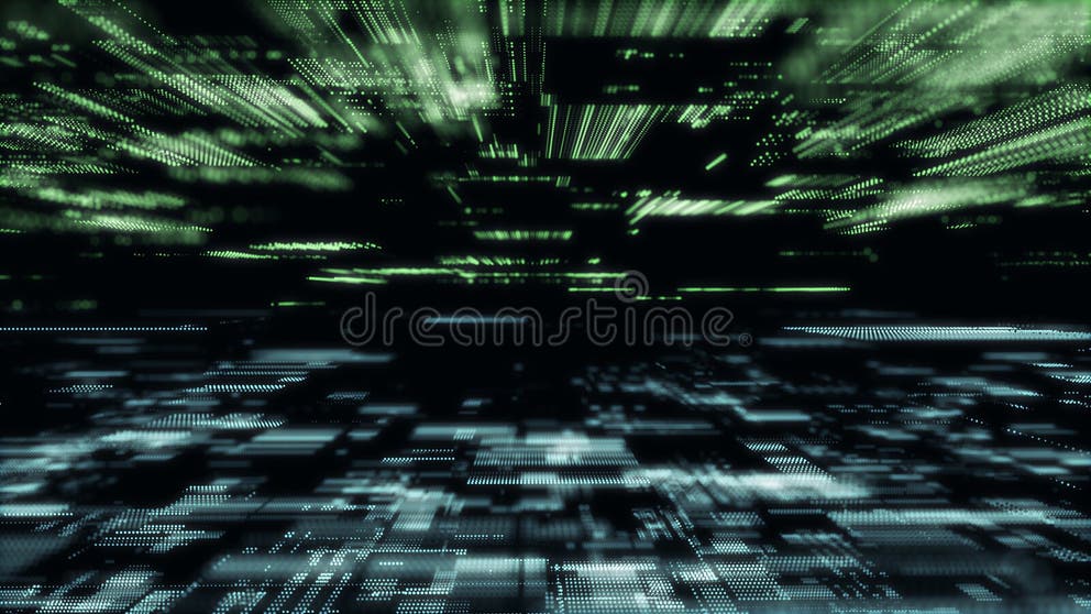 Digital Database Cyberspace. Decoding Algorithms Hacked Software. Cyber ...