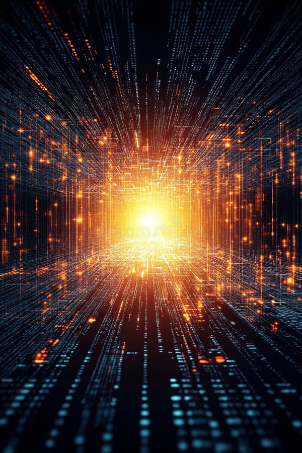 Digital DataHighway Stream of Binary Code for Information Technology ...